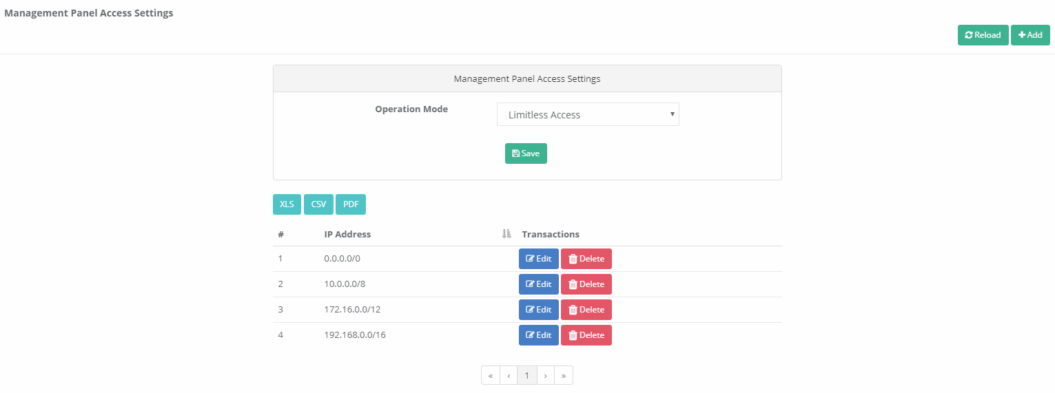 Administration Panel Access Settings - ePati Cyber Security